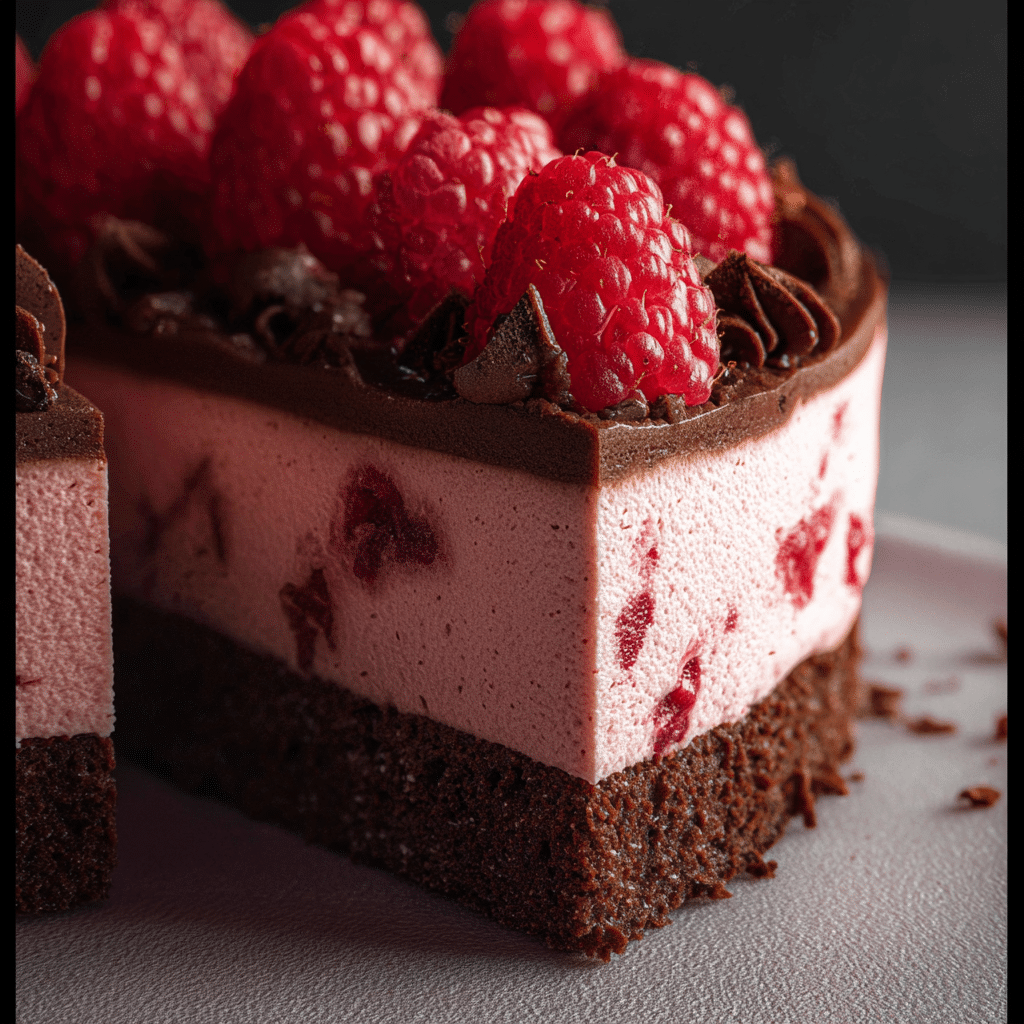 Dark Chocolate Raspberry Mousse Cake