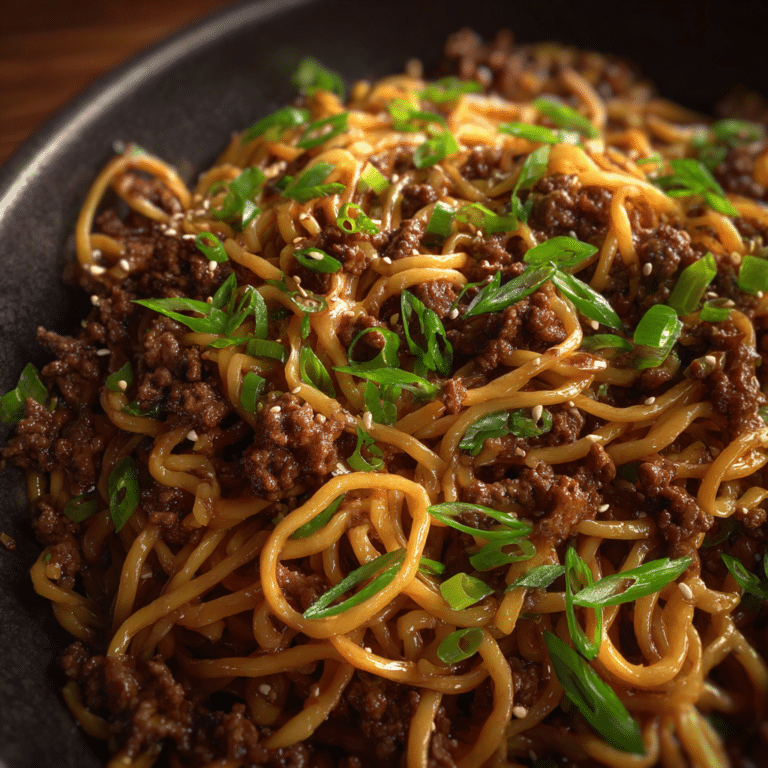 Mongolian Ground Beef Noodles