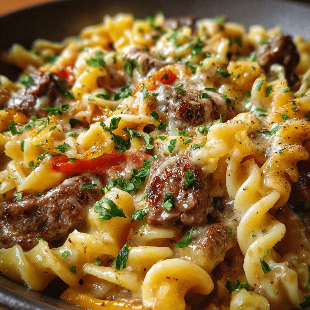 Philly Cheesesteak Pasta
