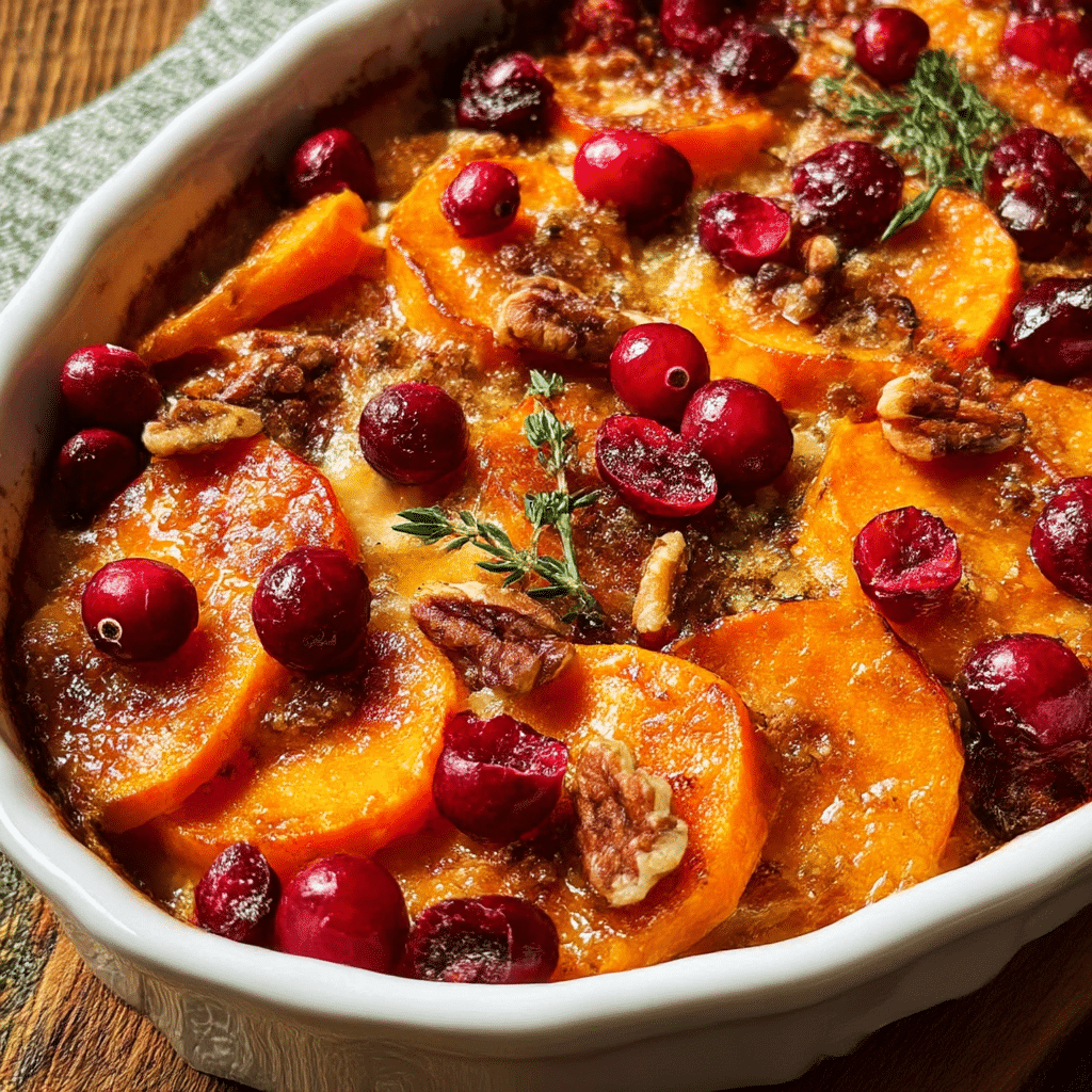 Sweet Potato & Cranberry Gratin
