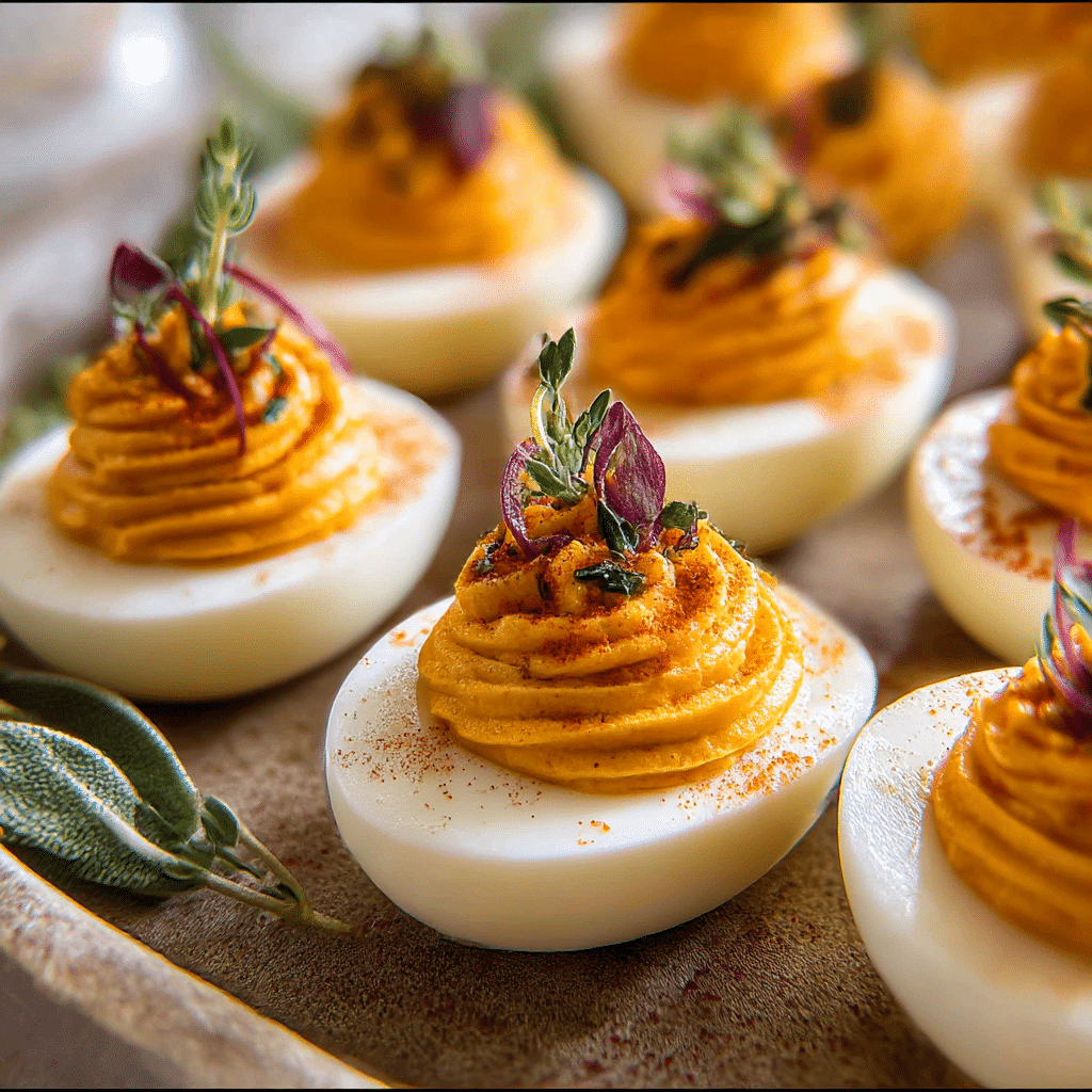 Thanksgiving Appetizer Deviled Eggs
