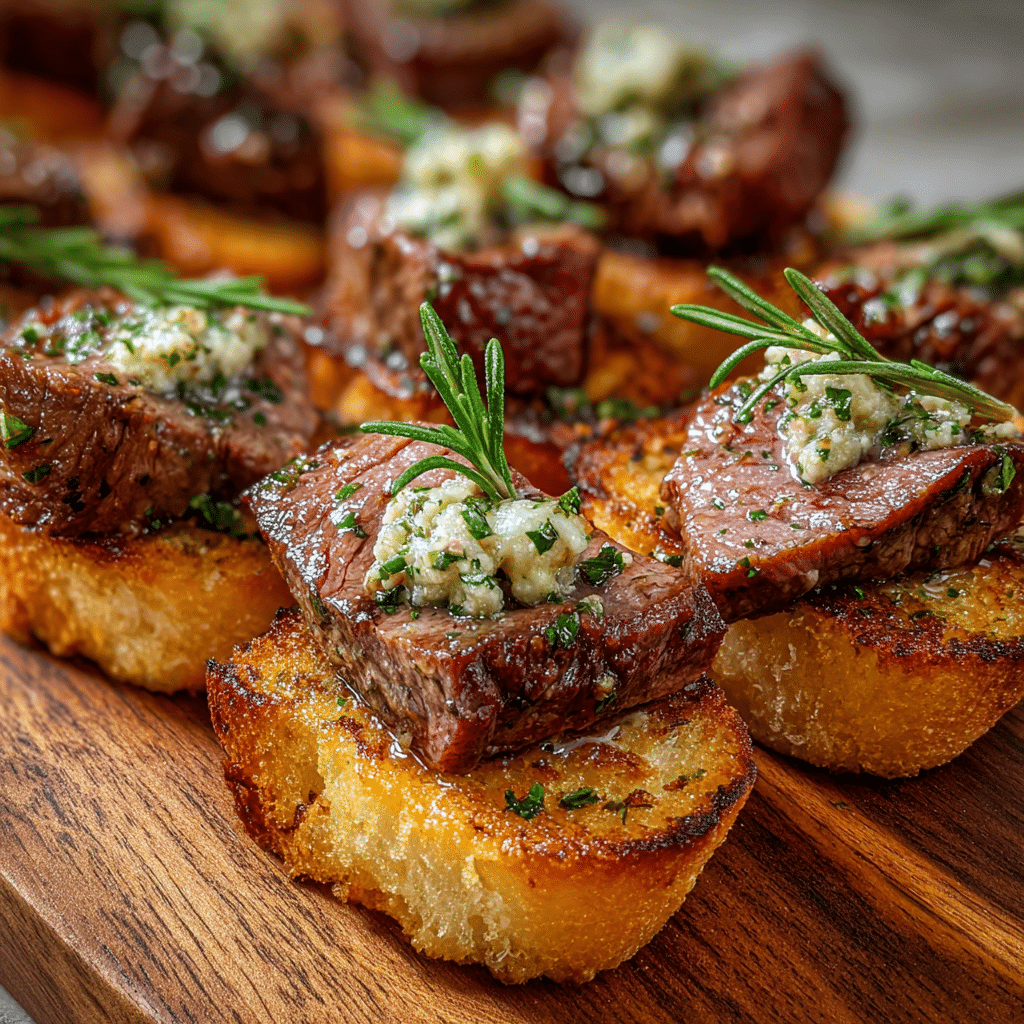 Garlic Bread Steak Bites