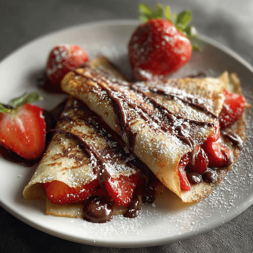 Nutella Strawberry Crepes