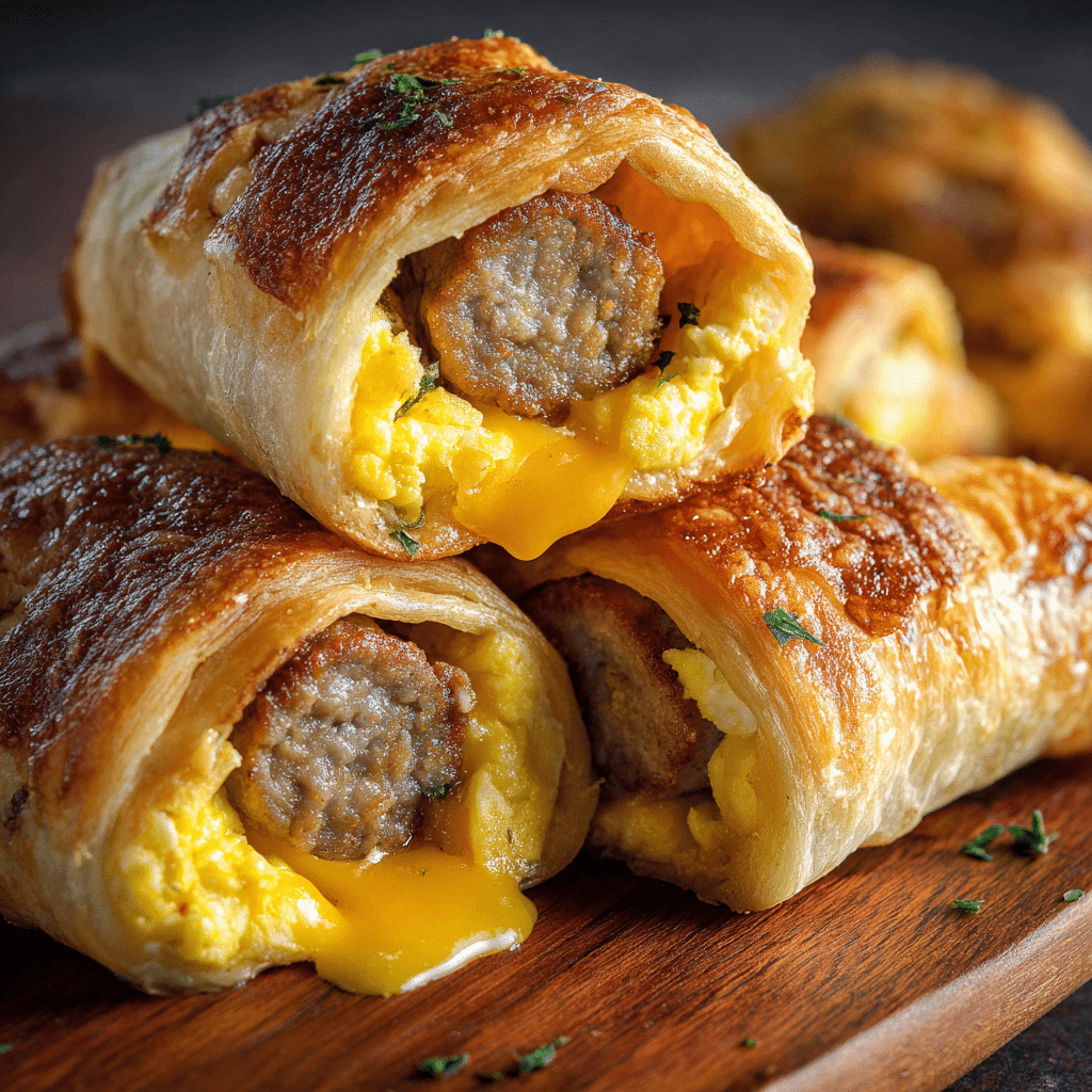 Sausage Egg and Cheese Breakfast Roll-Ups