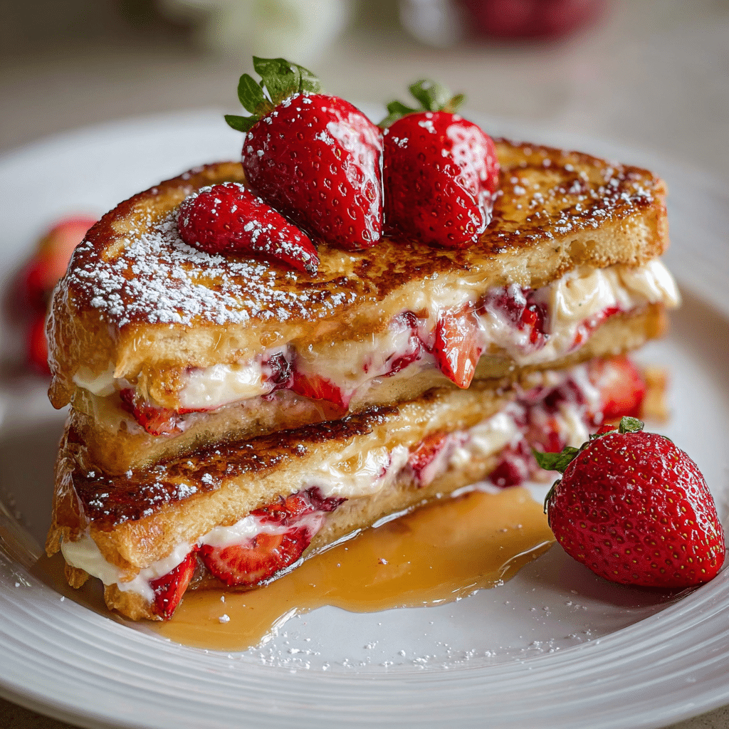 Strawberry Cream Stuffed French Toast