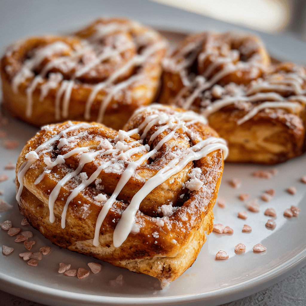 Heart Shaped Cinnamon Rolls