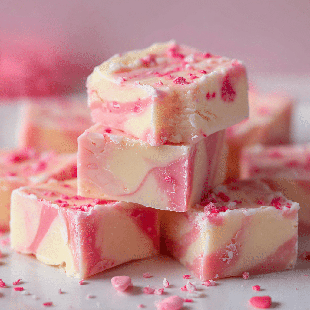 Pink White Chocolate Fudge