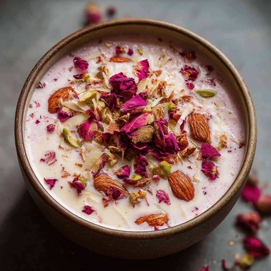 Vegan Rose Basundi with Coconut Milk