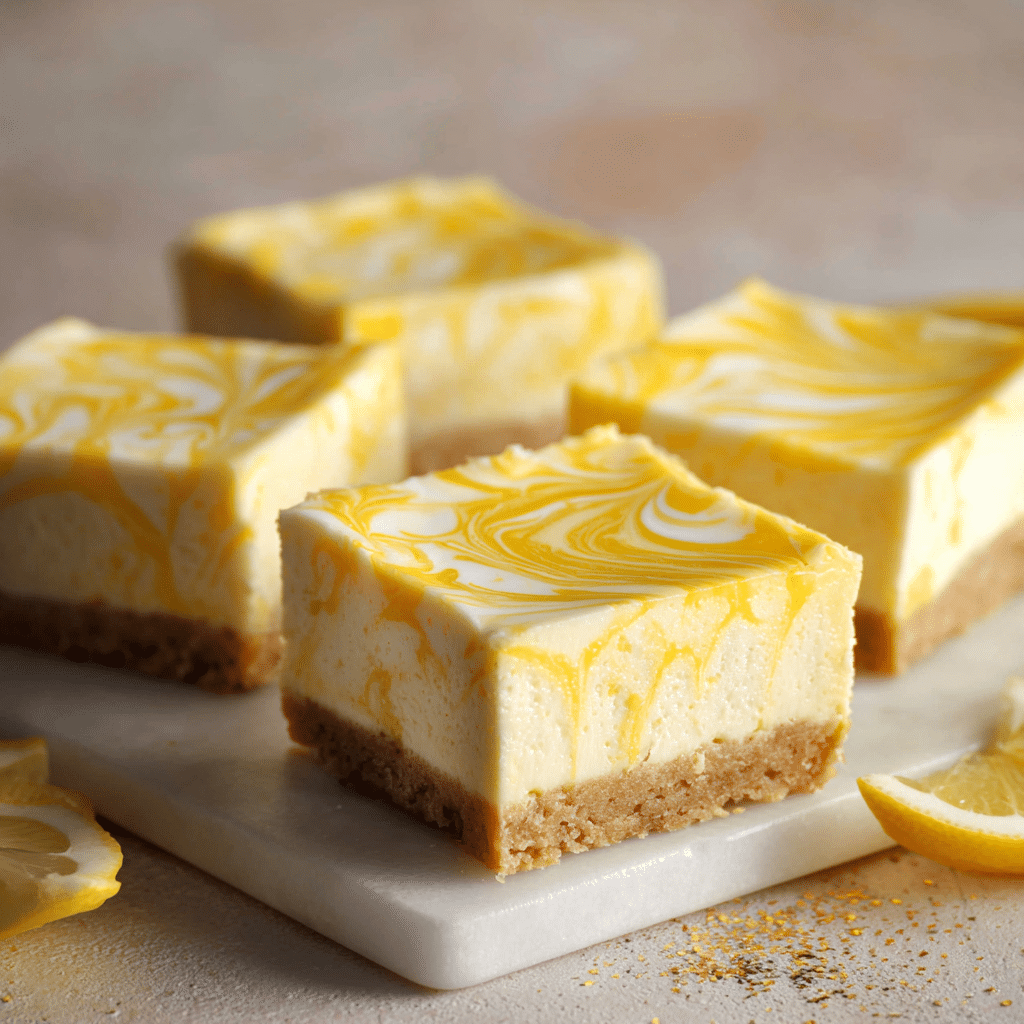 Lemon Swirl Cheesecake Bars